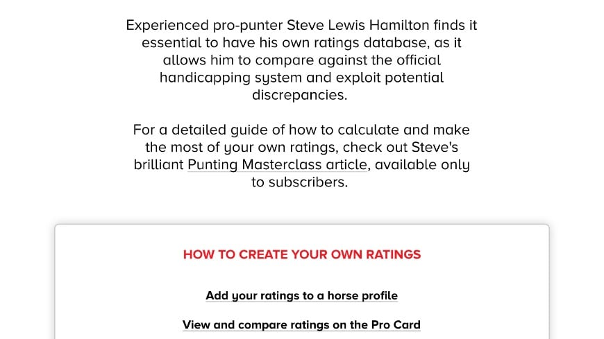 Creating your own ratings