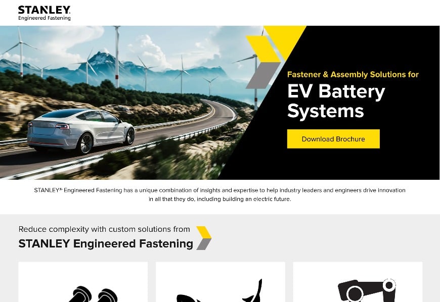 Stanley Fastener & Assembly Solutions for EV Battery Systems