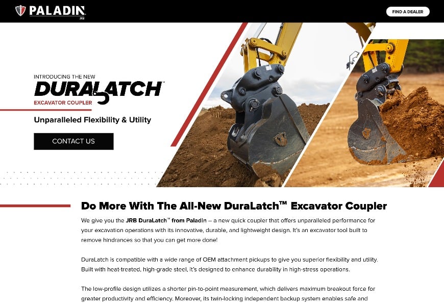 Paladin DuraLatch Excavator Coupler