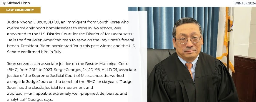 Judge Myong J. Joun, JD '99, Confirmed to U.S. District Court