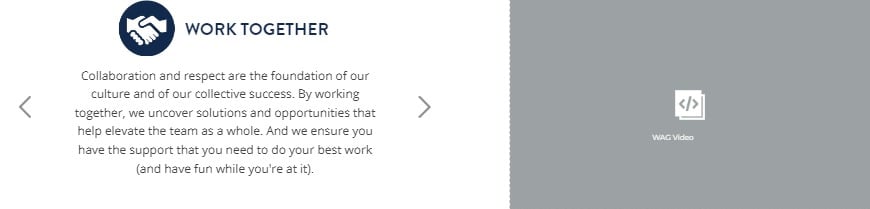 Careers - WAG Values Slider
