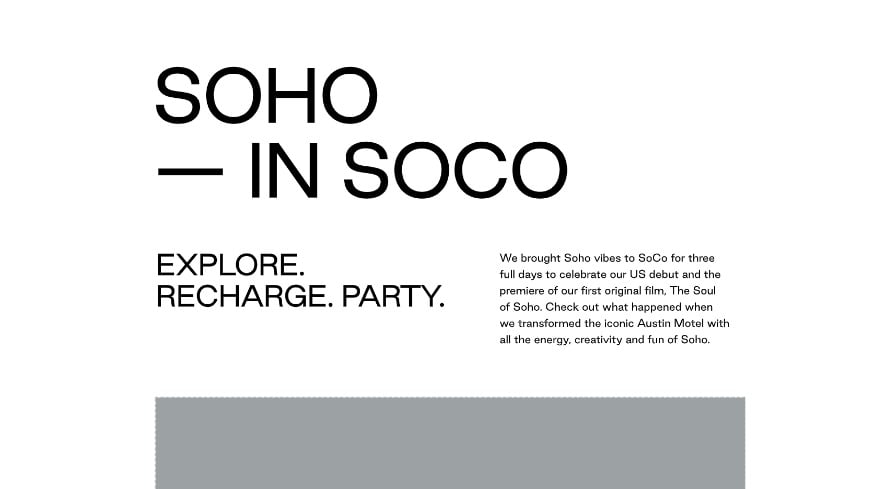 Soho in Soco - Mobile + Desktop