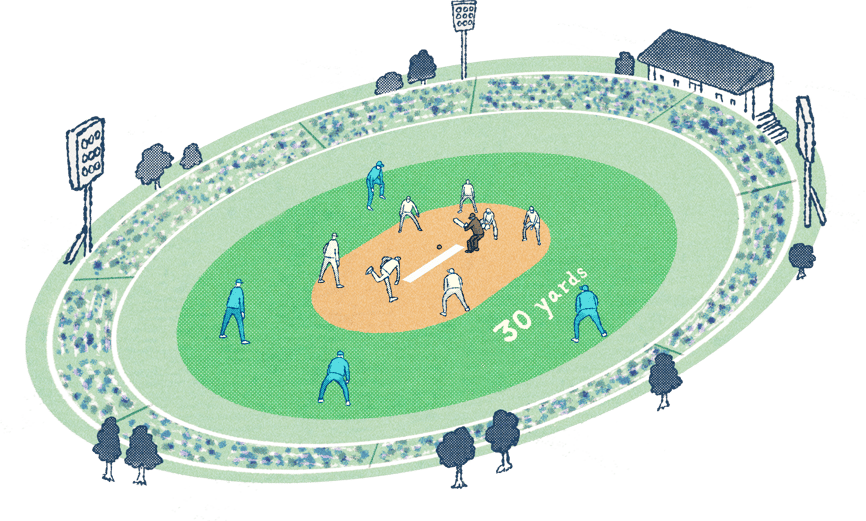 Attacking Cricket Field Setting