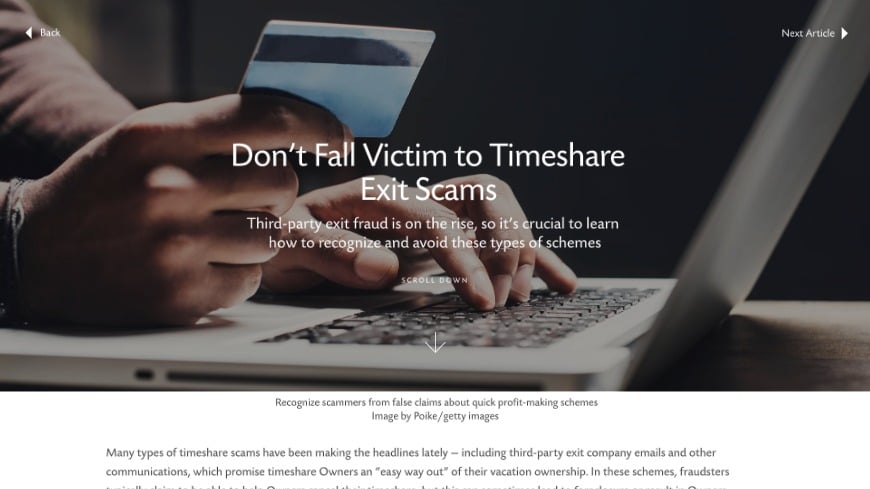 Don’t Fall Victim to Timeshare Exit Scams