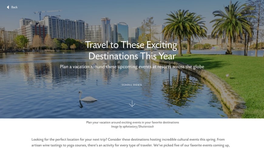 Feature 5: Destination Spotlight/Events Calendar