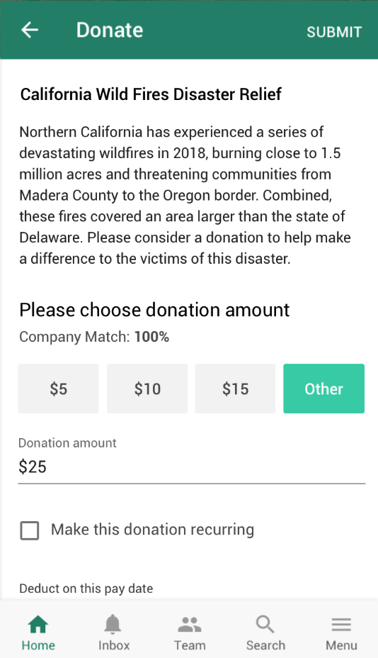 UltiPro Giving (Mobile Screens) Clickable Demo