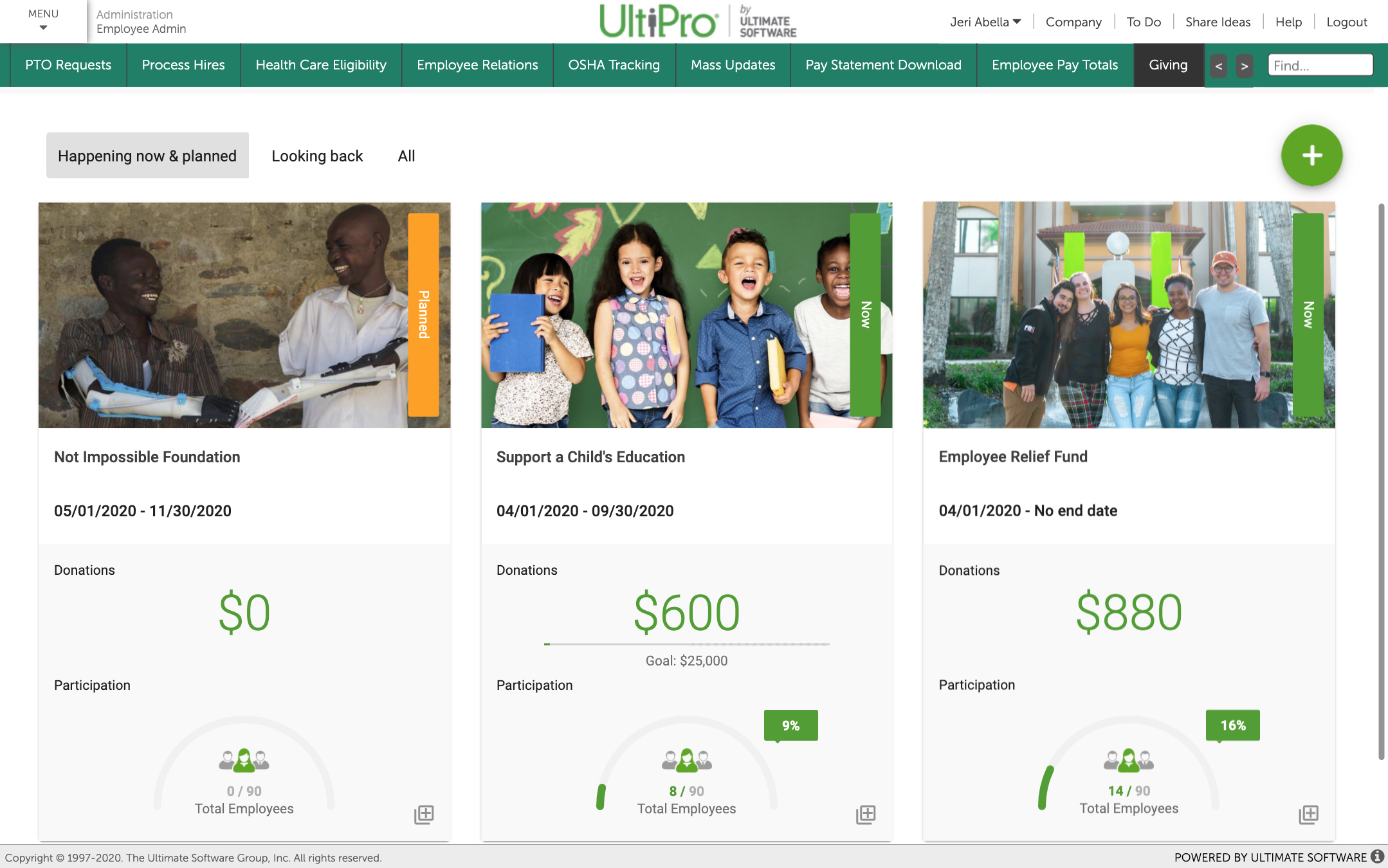 UltiPro Giving (Mobile Screens) Clickable Demo