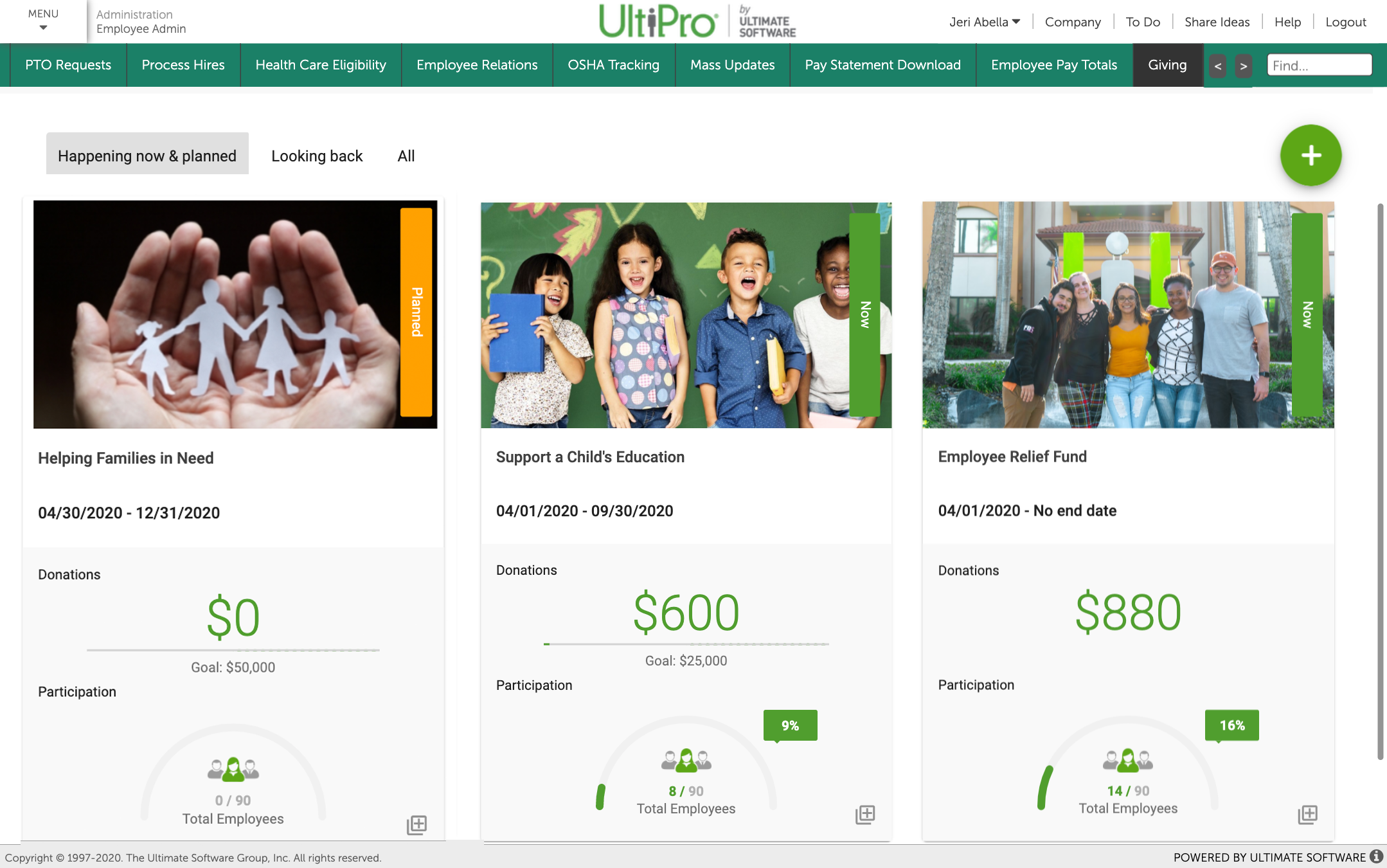 UltiPro Giving (Mobile Screens) Clickable Demo