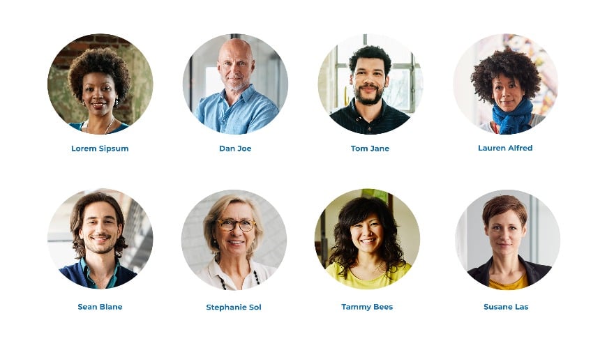 Test Embed (Sectional): Team Profiles with Popups