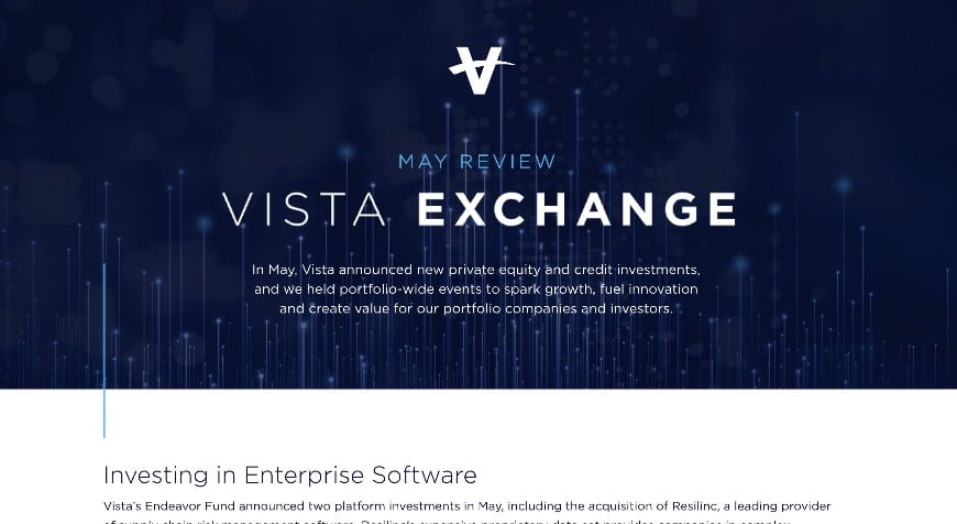May Review - Vista Exchange Vista Equity Partners, investing ...