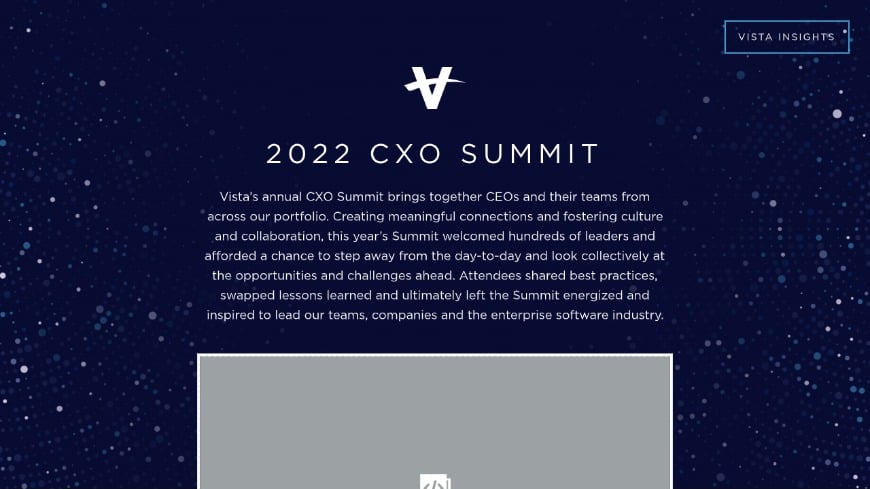 2022 Vista CXO Summit Vista Equity Partners, CXO, enterprise software, leadership