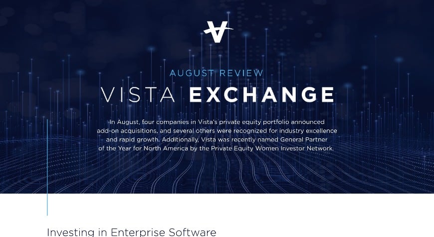 August Review - Vista Exchange Vista Equity Partners, investing, value ...