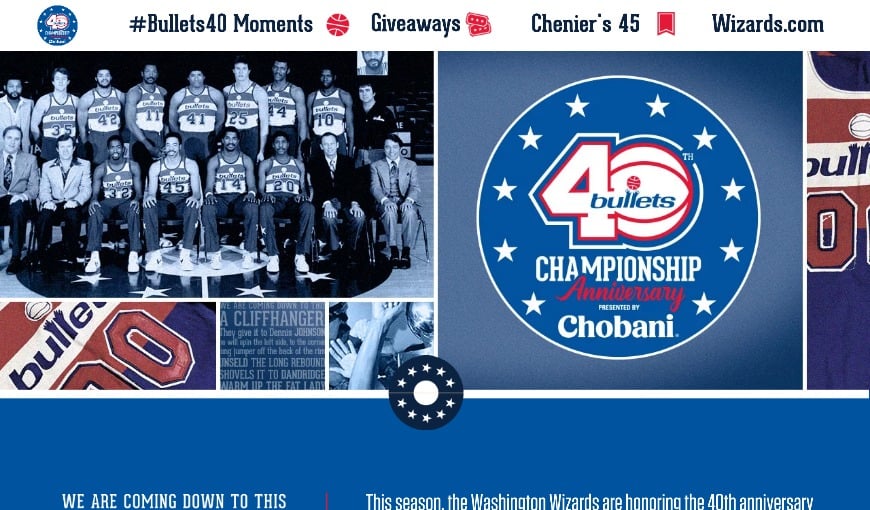 Bullets 40 Bullets NBA Championship 1978 Washington Wizards History